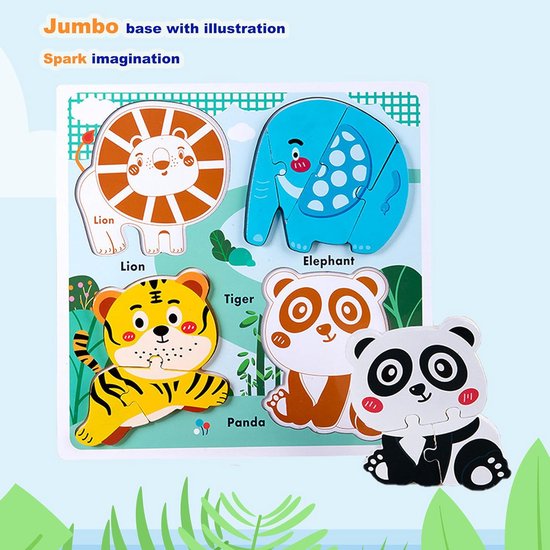 Houten Puzzels met Dieren voor Peuters en Kleuters - Loop- en ...