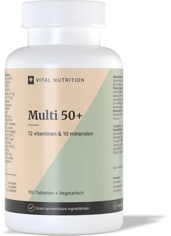 Vital Nutrition Multi 50+ - 13 vitaminen en 10 mineralen - Goed ...