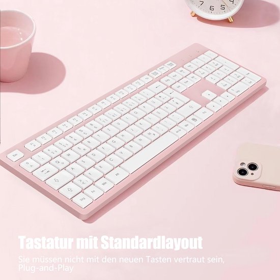 Draadloos Toetsenbord QWERTZ Duits - Stil, Multimedia Toetsen voor PC ...