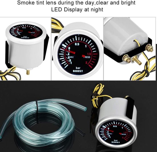 Turbo Boost Meter, 2" Auto Universele 12V LED Digitale Turbo Boost PSI ...
