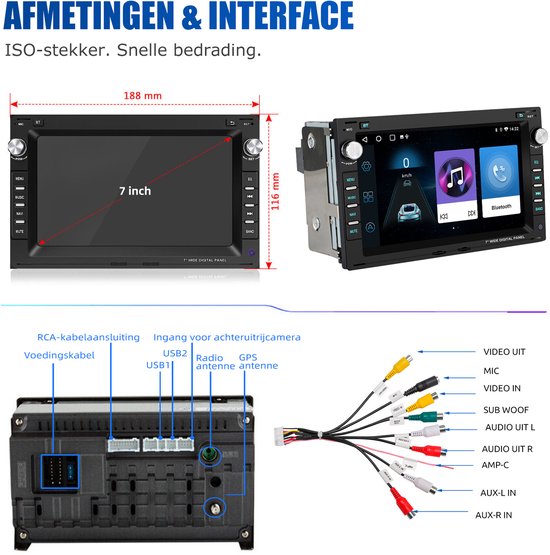 ESSGOO Autoradio - Voor VW Polo 9N Golf MK4 Passat B5 - 4+64GGB ...