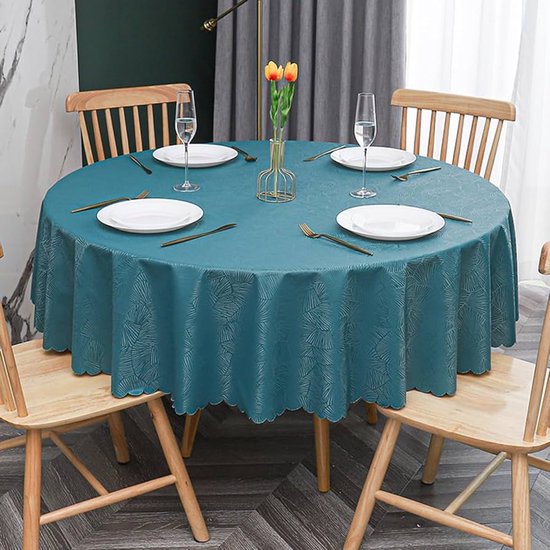 Rond PVC-tafelkleed - Water- en vuilafstotend - Dark Green - 160 cm | bol
