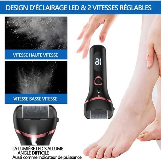 Voetvijl, 8-in-1 pedicureset, elektrische voetscrubber, verwijdert eelt ...