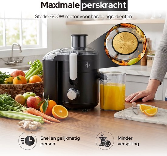SEPH Slow juicer - Sapcentrifuge - Sapmaker voor Groenten & Fruit - RVS ...