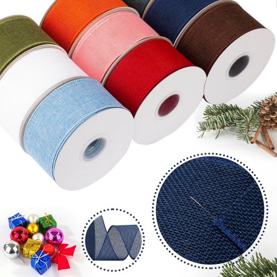 Marineblauw Jute Lint met Bedrade Rand voor Knutselen en Decoratie - 63 ...