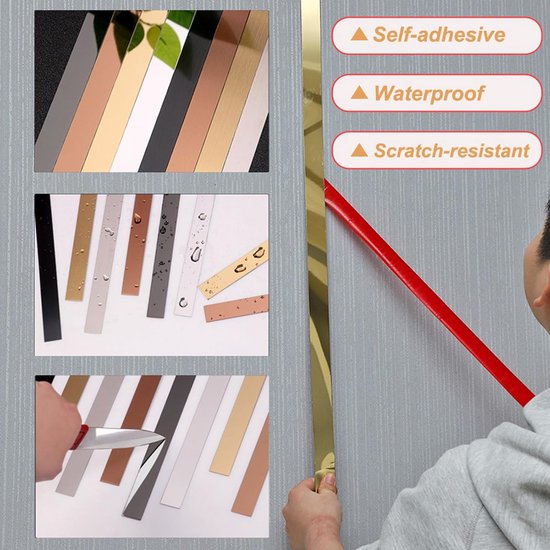 Zelfklevende Sierlijsten RVS - Decoratieve Plinten voor Wand, Spiegel ...