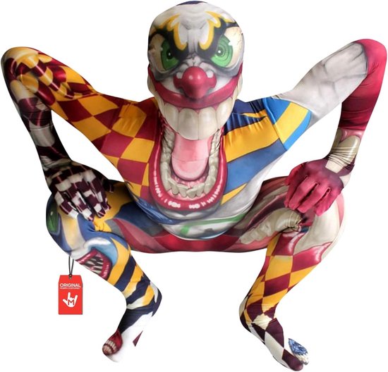 Griezelig Clown Morphsuit Kostuum Kinderen - Full Body Halloween Outfit ...