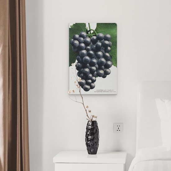 Artaza Canvas Schilderij Druiventros - 20x30 cm - Wanddecoratie Keuken ...