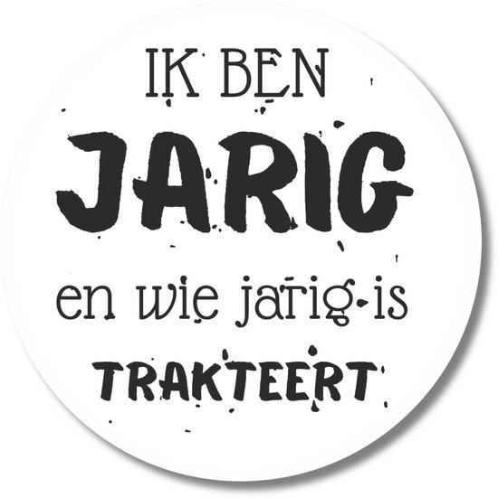 Ik ben jarig traktatie stickers – Wie jarig is trakteert – 20 stuks – 4 ...