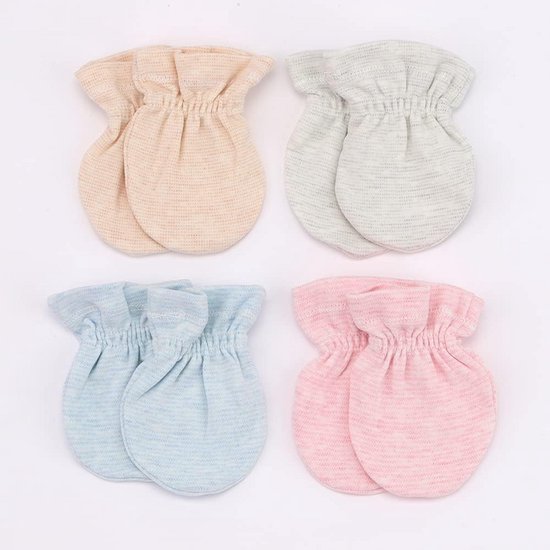 4 Paar Baby Wanten Anti-Kras Voor Pasgeborenen (0-6 Maanden) - Zachte ...