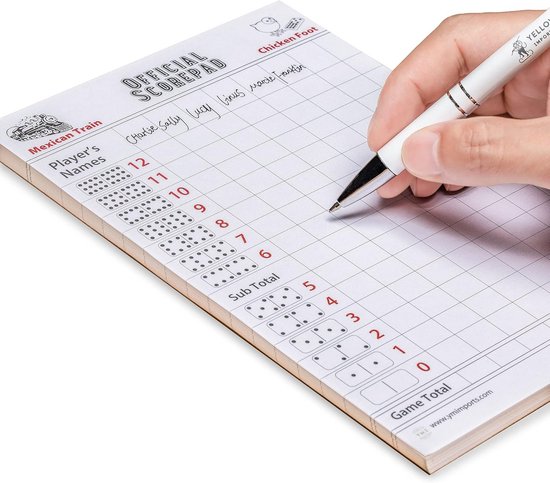 Scoreblok voor Mexican Train en Chicken Foot Dominostenen - 60 Vellen ...