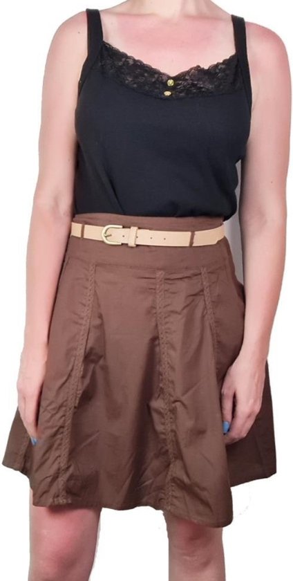 Rok dames - Met Riem - high waist - Bon Prix - Kleur Bruin. | bol