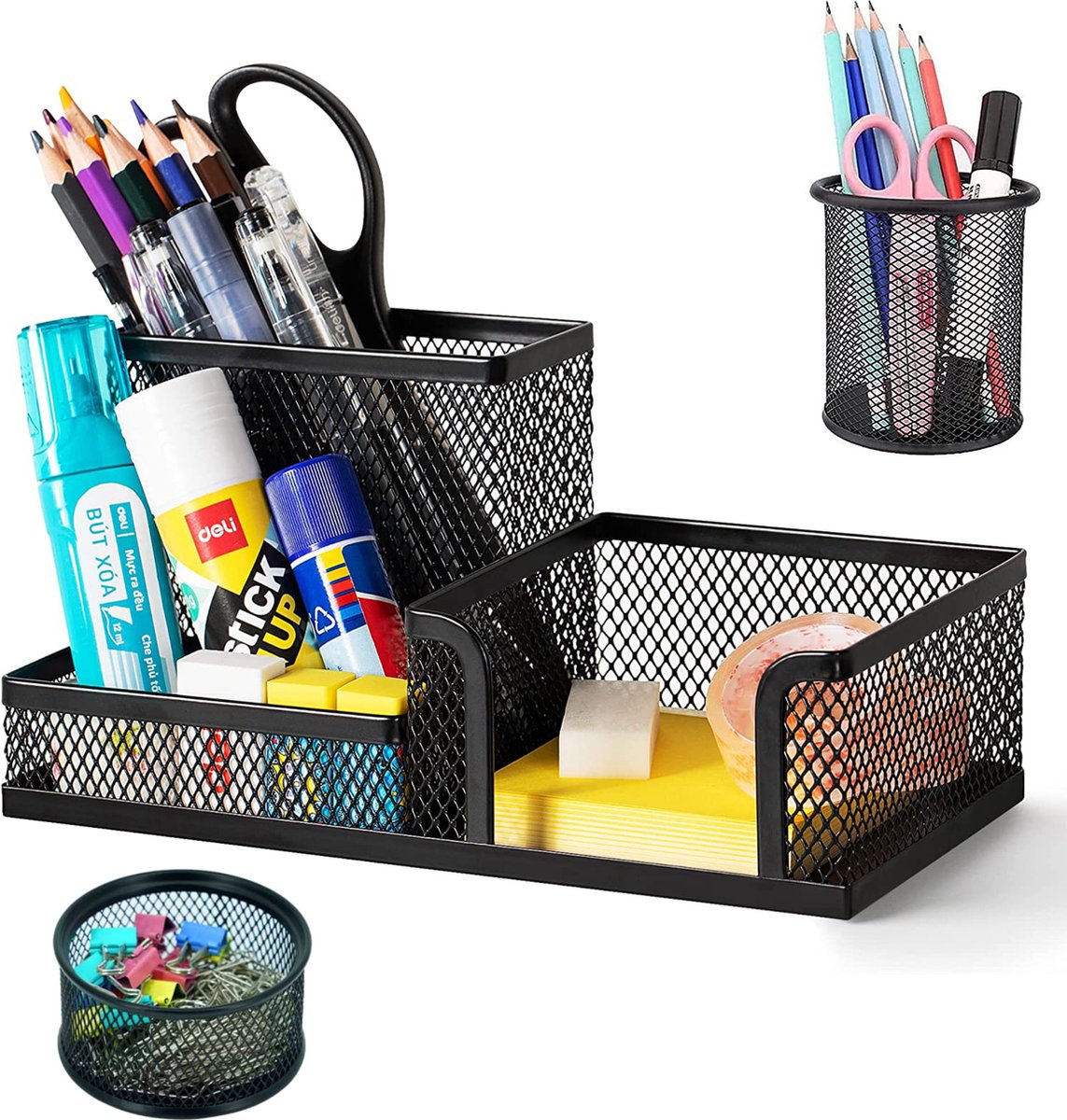 BOTC Pennenbakje - 3 in 1 Pennenhouder - Bureau Organizer - Bureau ...