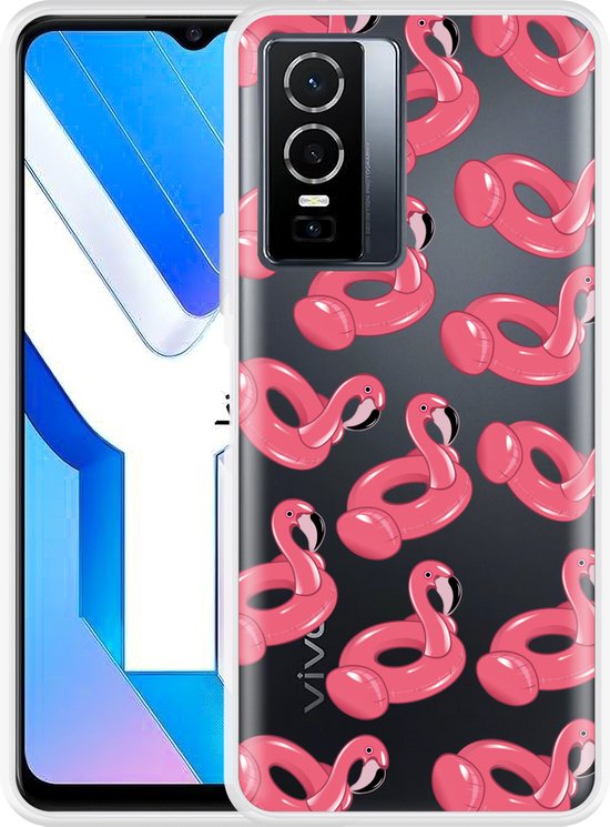 Vivo Y76 Hoesje Inflatable Flamingos - Designed by Cazy | bol