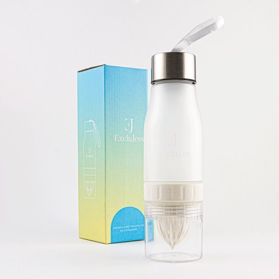 Witte drinkfles met fruitpers | bol