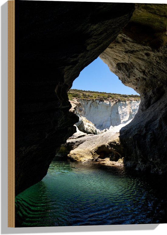 WallClassics - Hout - Mega Grot boven Meer - 40x60 cm - 12 mm dik ...