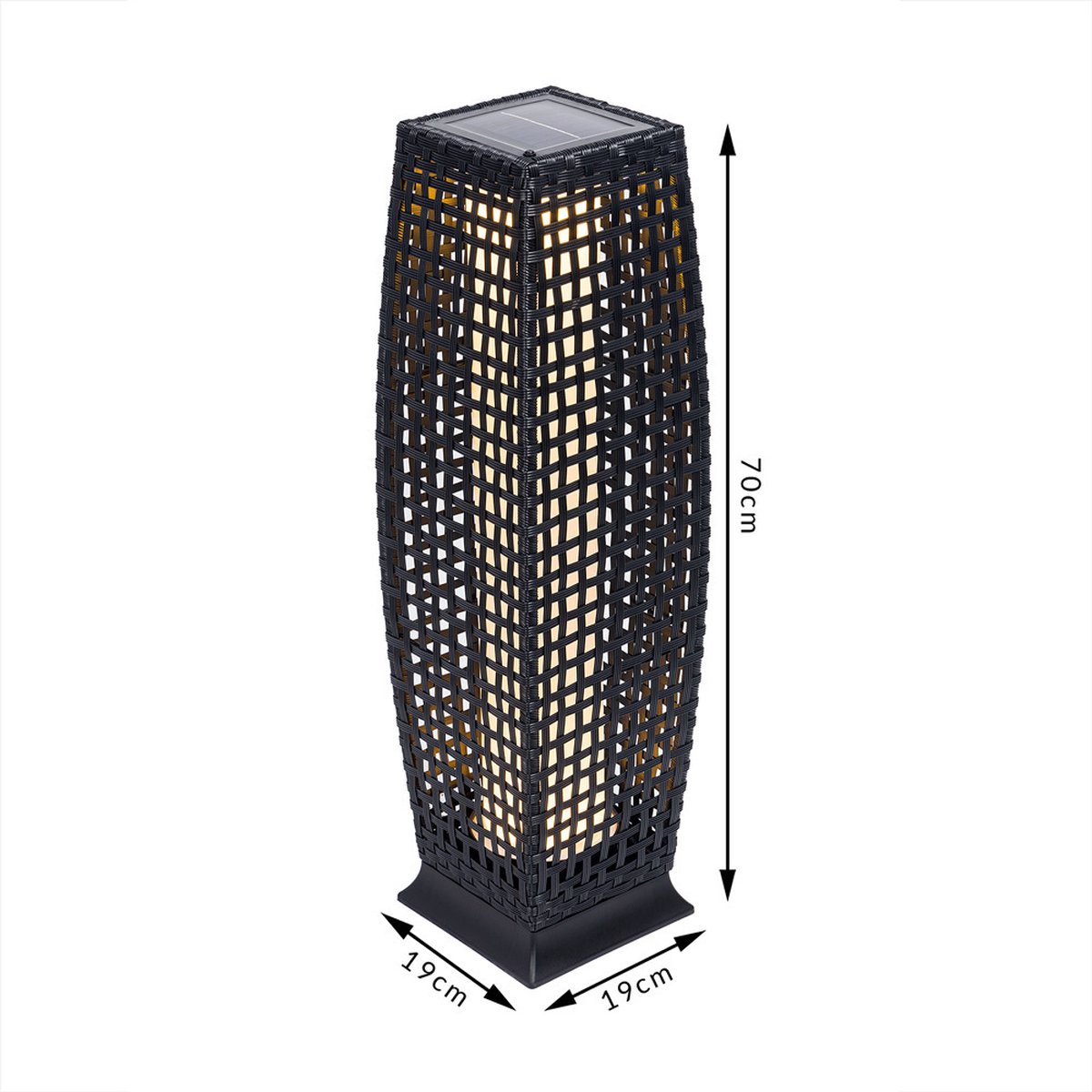Monzana Solar Lamp 70cm Rattan Warm Wit Tuin Balkon Terras ...