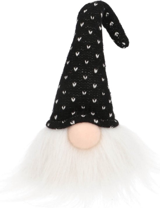 Oneiro’s luxe Gnoom met gehaakte puntmuts | Zwart | 20 cm - Gnoom Kerst ...