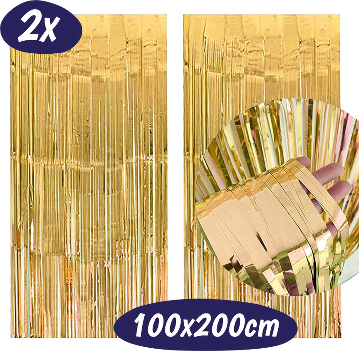 Glittergordijn – Feestgordijn – Folie Gordijn – Gouden Feest Versiering ...