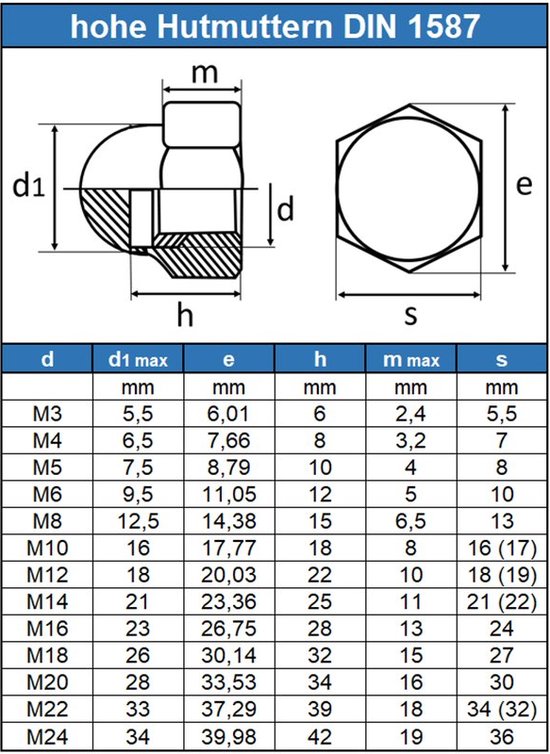 (24 STUKS) M5 DOPMOER NYLON (POLYAMIDE) DIN 1587 | bol