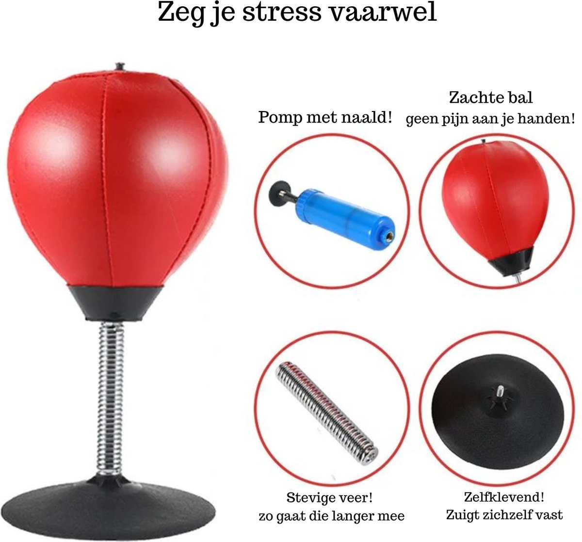 Stress boksbal voor op het bureau inclusief pomp met tuitje. Geen ...