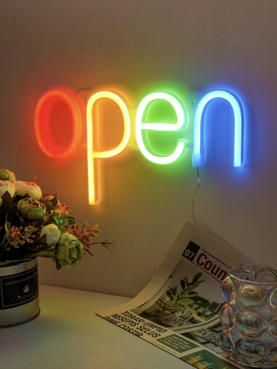 Neon verlichting open – Openbord - Neon wandlamp - Neon ligt - Led ...