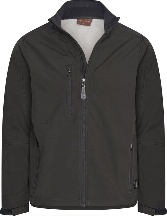 Cappuccino Italia - Heren Outdoorjas Softshell Zip Jacket Black - Zwart ...