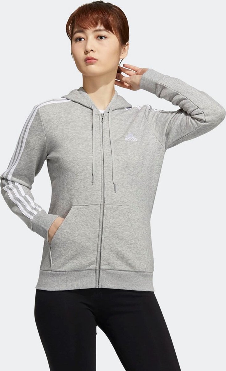Adidas W 3S FL FZ HD Dames Trui - Maat L | bol.com