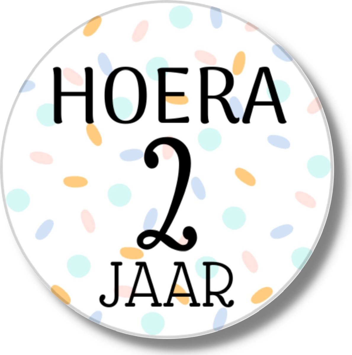 Traktatiestickers Hoera 2 Jaar - Stickervel - Cadeausticker ...