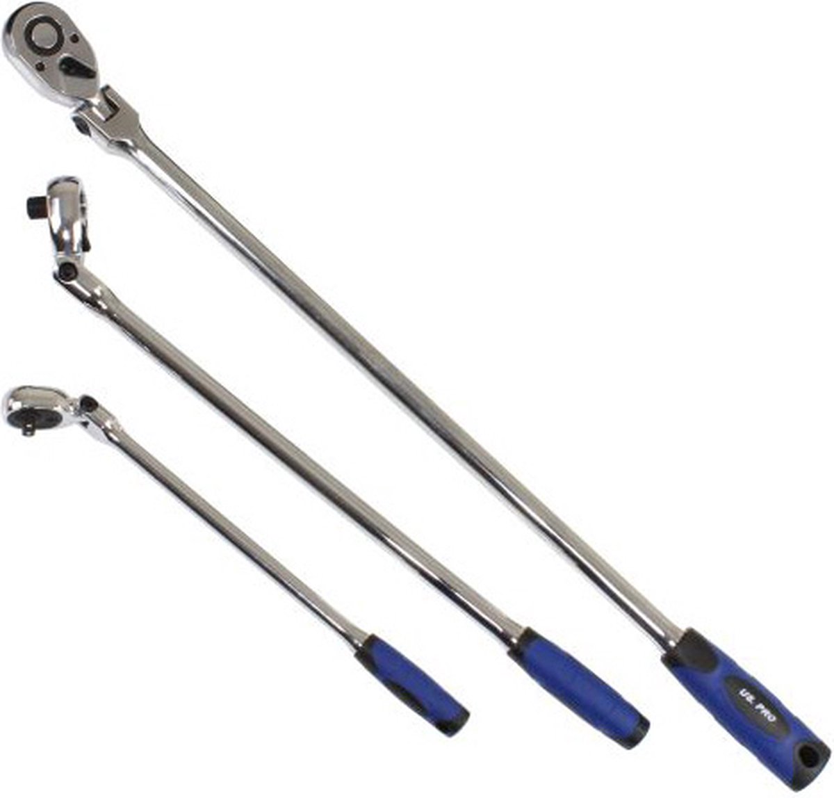 Extra lange ratel set met flexibele kop in foam inlay 1/4" - 3/8" en 1/ ...