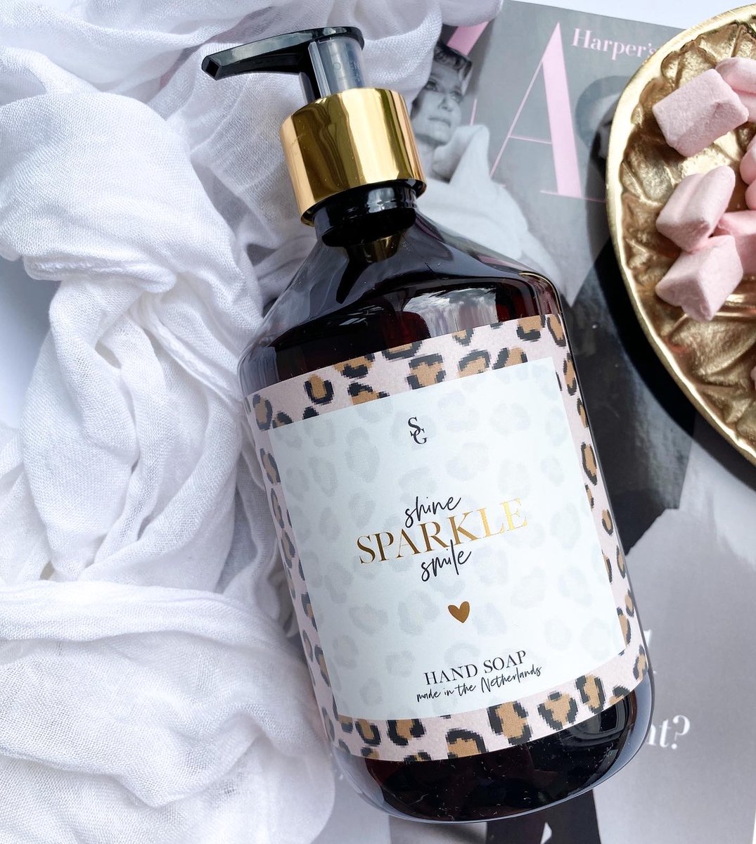 Stationery & Gift | Handzeep 500 ml met pomp | Amber fles van ...