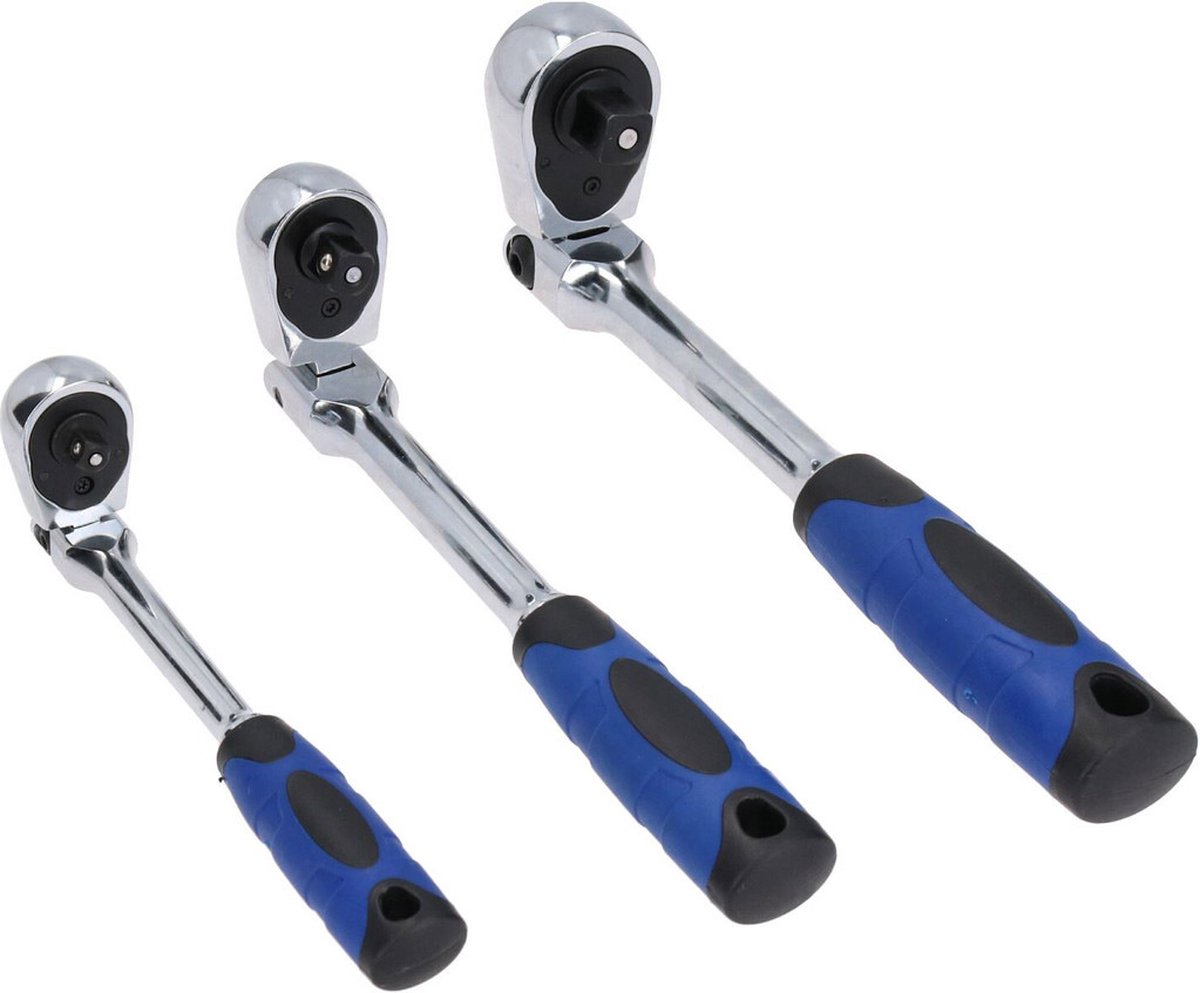 Ratel set met flexibele kop in foam inlay 1/4" - 3/8" en 1/2" | bol.com