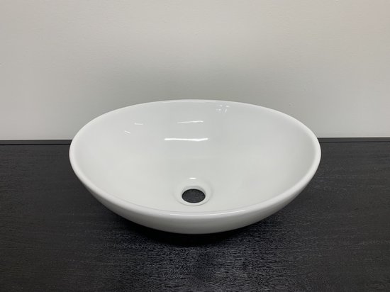 Crest & Armour - Wasbak opbouw - Wastafel - Rond Ovaal- Keramiek - Wit ...