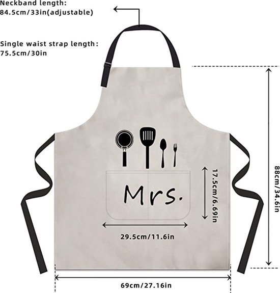 Keukenschort Set – Keuken Textiel Accessiores – Kitchen Apron – Chefs ...