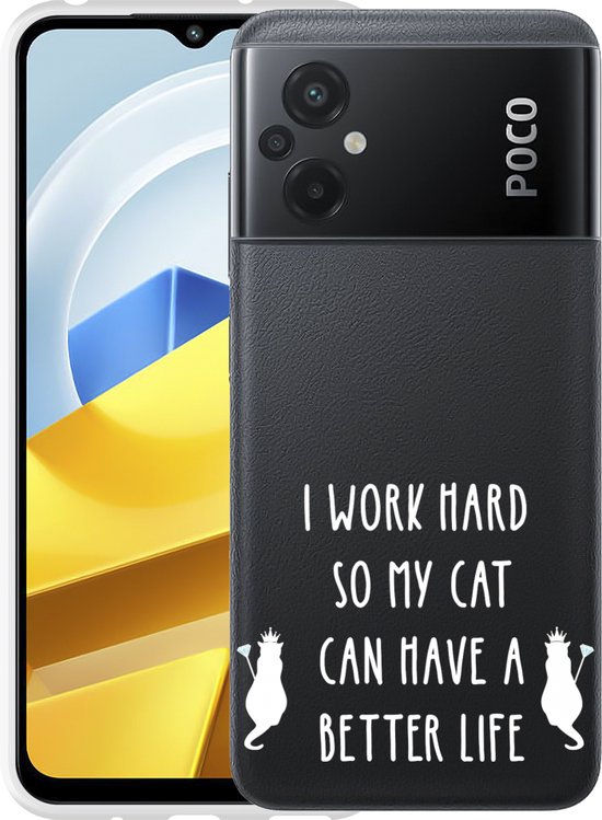 Hoesje geschikt voor Xiaomi Poco M5 Royalty Cat - wit | bol