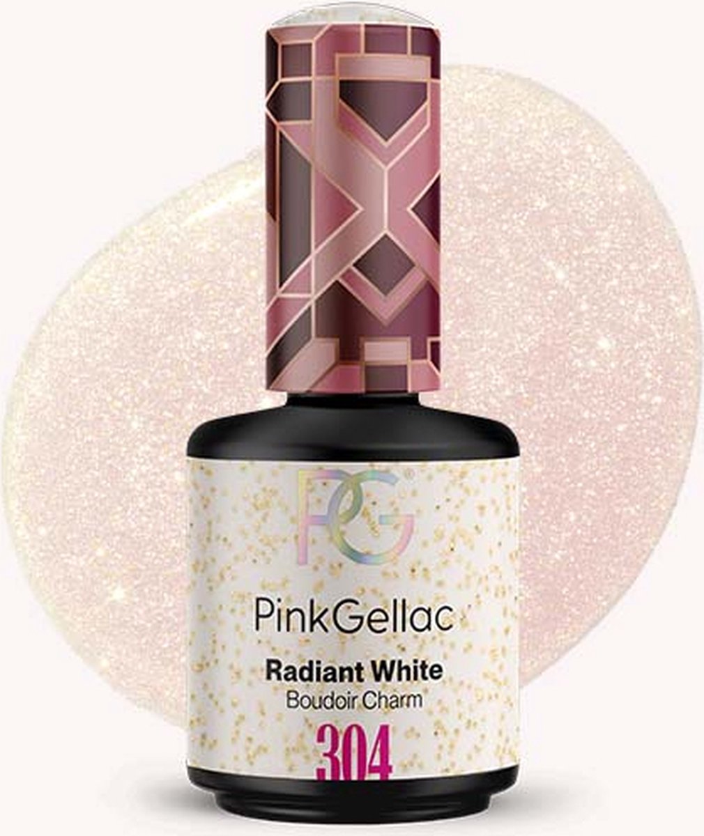 Pink Gellac - Radiant White - Gellak - Vegan - Wit - Glitter Finish ...