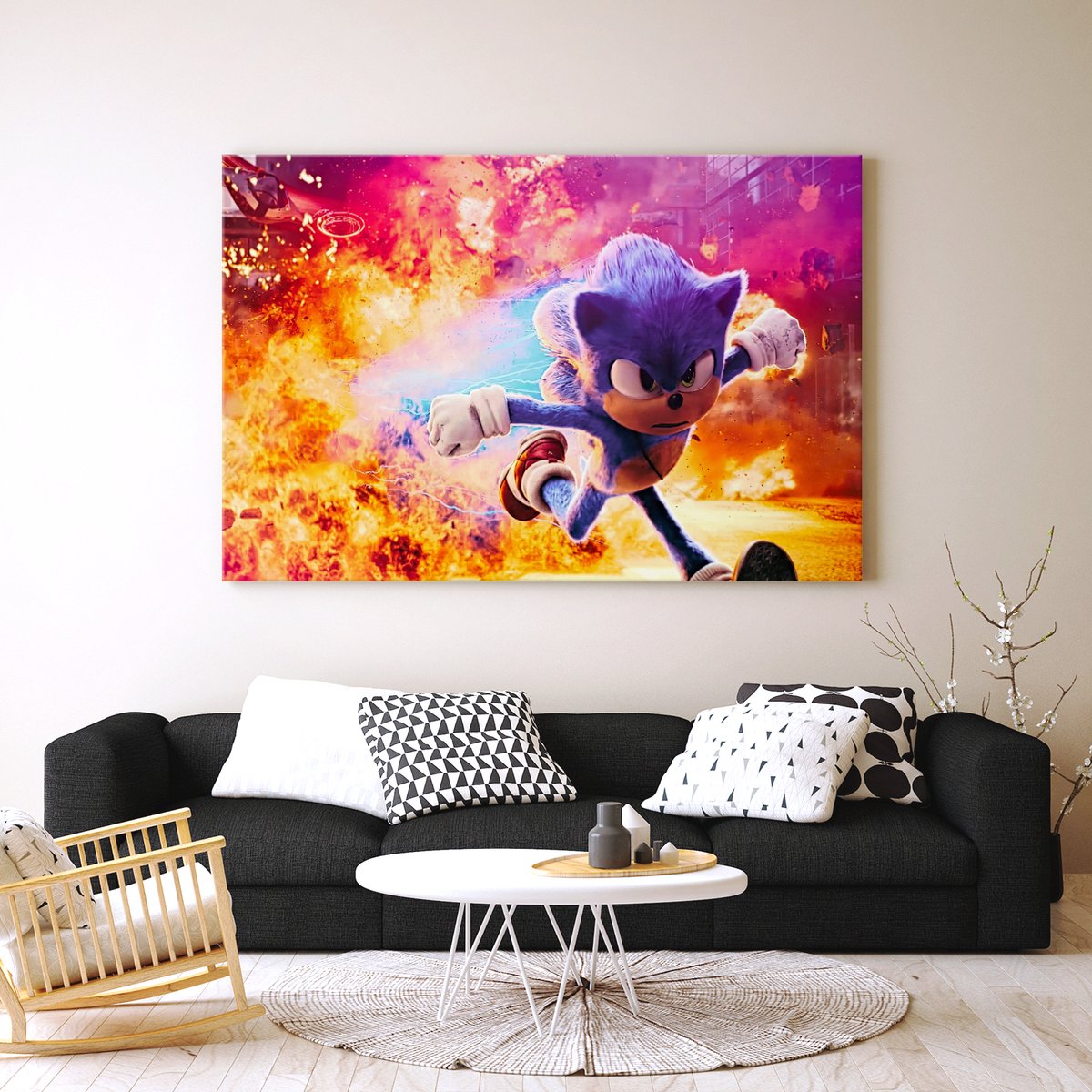 Sonic by All Out Canvas™ - Sonic Fire Foto op Canvas (60 x 40 cm ...