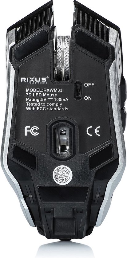 Rixus - Bluetooth Gaming Muis Draadloos - Oplaadbaar - 3 Versnellingen ...
