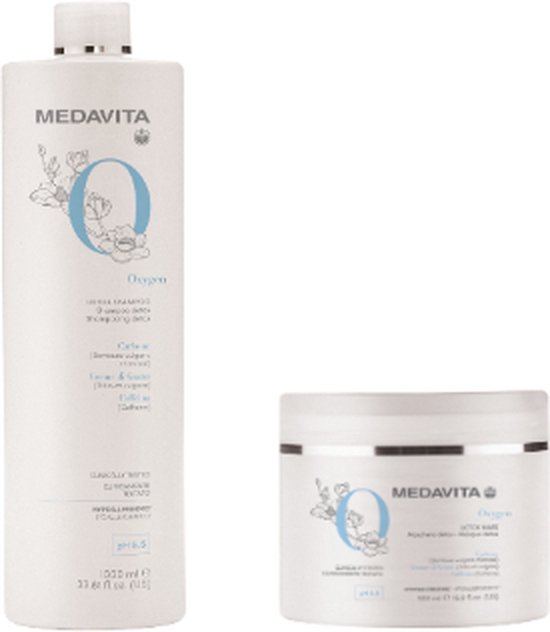 Medavita Oxygen Charcoal Duo Shampoo Conditioner | 1L+500ml | Detox ...