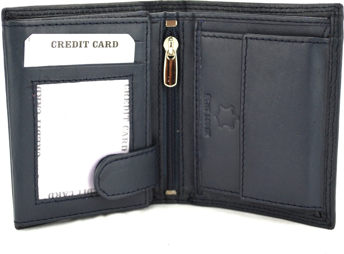 Massi Miliano Portemonnee Heren Leer Navyblauw - (14382-9) - Billfold ...