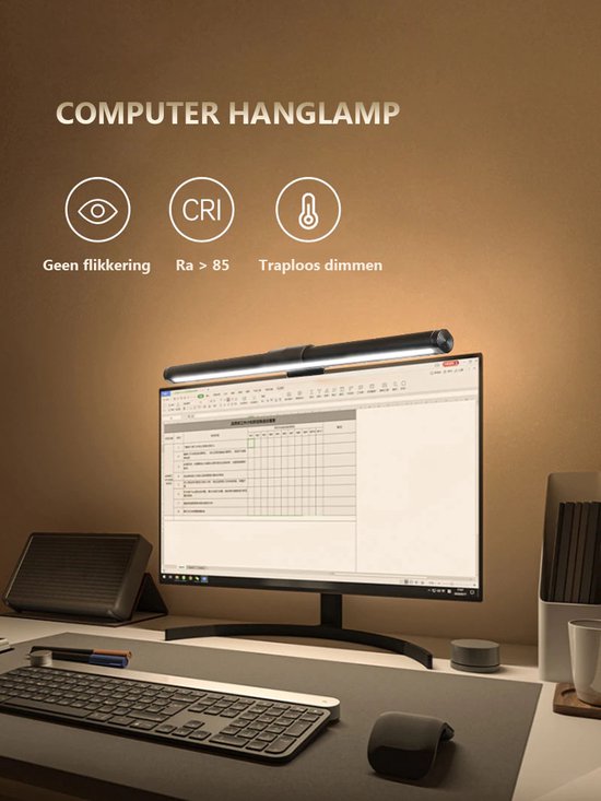 Beeldscherm Verlichting LED - Anti-Blauw Licht - Bureauverlichting - PC ...