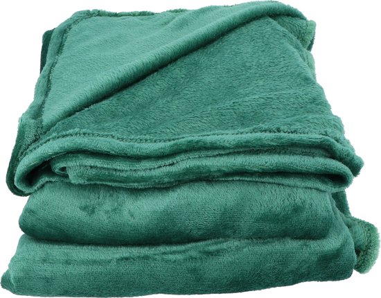 4goodz super Zachte en Grote Fleece Plaid - 180x220 cm - Groen | bol.com