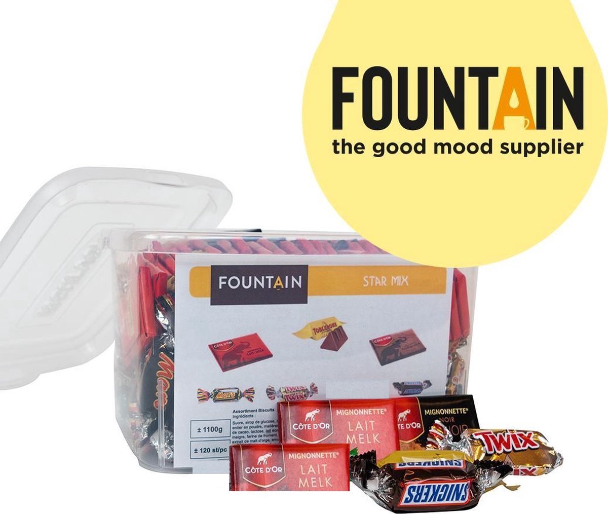Fountain Star Mix 120 stuks - Assortiment van mini-chocolaatjes: Mars ...