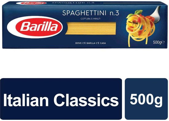 Barilla Durum wheat Pasta Spaghettini No.3 500gr 2 X 500 | bol