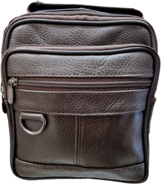 Leren Schoudertas Heren – Heren tas – Tussenmaat Model – Echt Leer ...