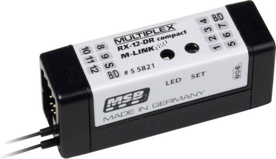 Multiplex RX-12 DR 12-kanaals ontvanger Stekkersysteem Uni (Graupner/JR ...