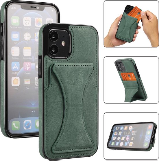 ShieldCase geschikt voor Apple iPhone 12 / 12 Pro leren hoesje met ...
