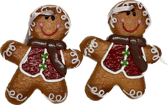 Kersthuisjebestellen - 6 x Set van 2 stuks - Peperkoek mannetjes ...
