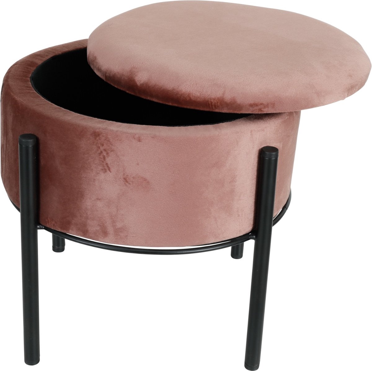 Poef | Opbergpoef | Poef op poten | Rond | Grijs | 30 cm | bol.com