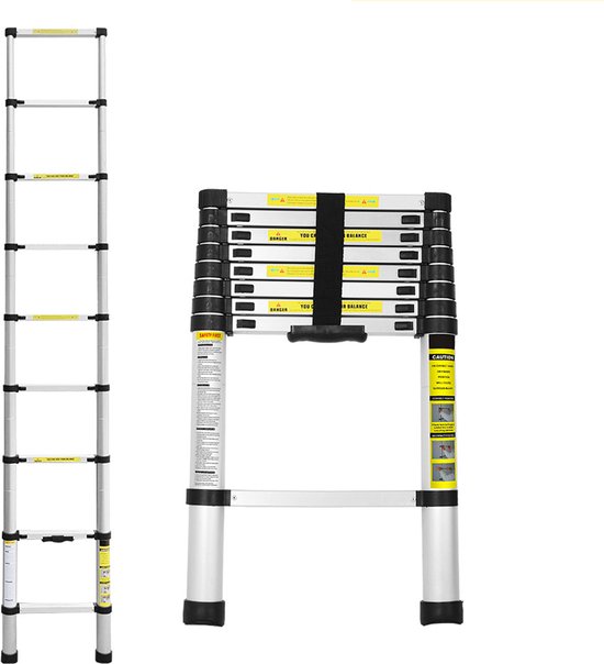 Telescopische Vouwladder - Soft Close - Werkhoogte 2,6 mete ...